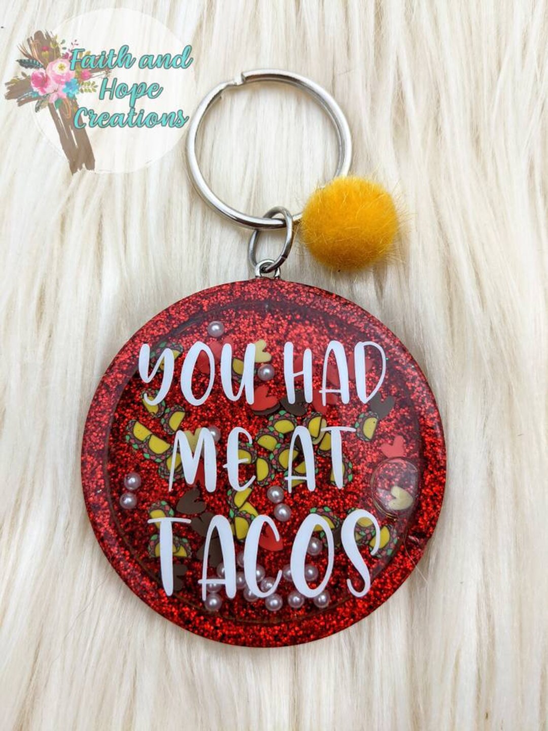 Tacos Shaker Keychain - Etsy