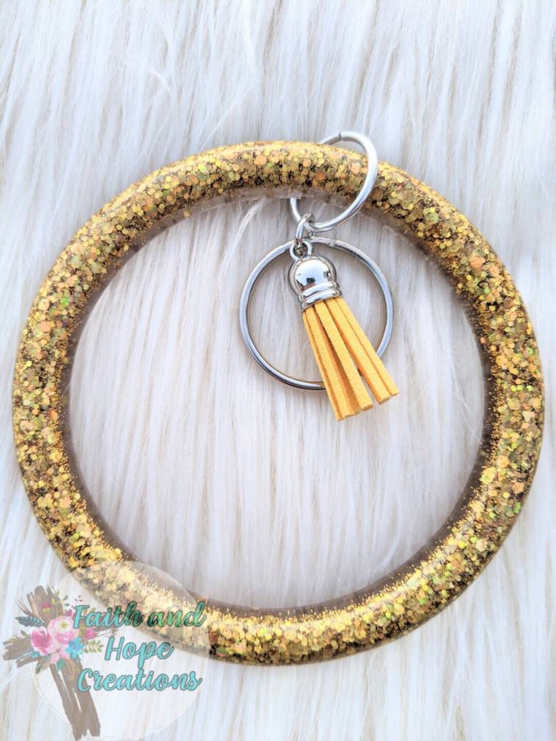 Glitter Keychain Bangle, Keychain Bracelet, Bangle Key Ring, Gifts for ...