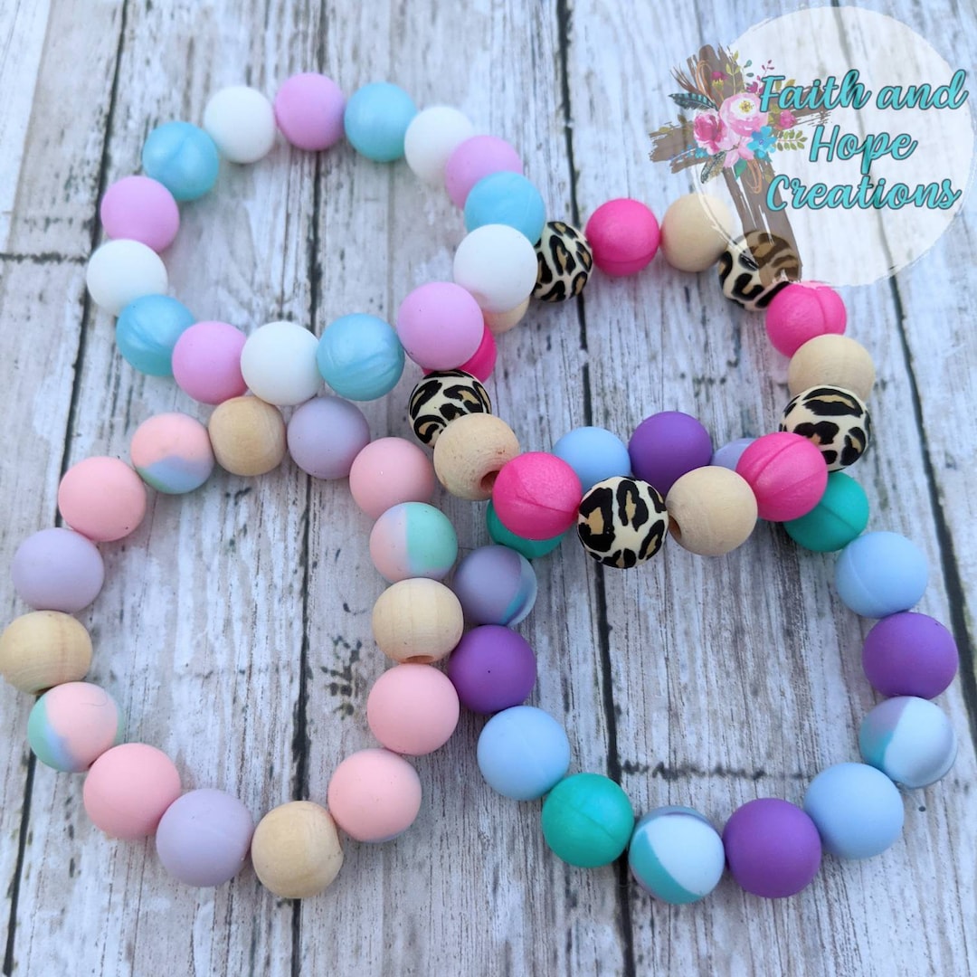 Silicone Beaded Girl's Bracelets - Etsy