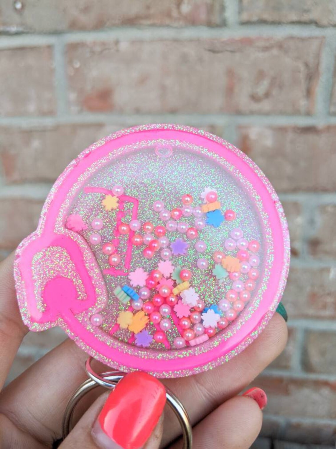 Pink Scrub Top Shaker Keychain - Etsy