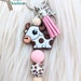 Beaded Cow Keychain, Beaded Keychain Animal, Beaded Keychain Silicone ...