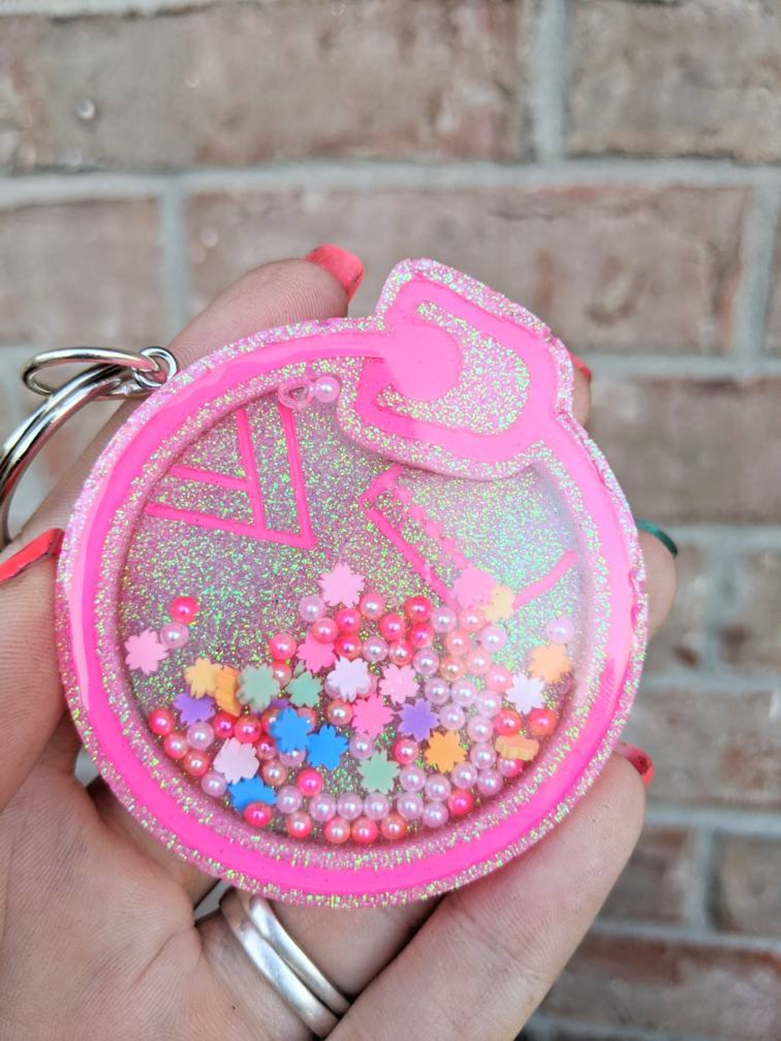 Pink Scrub Top Shaker Keychain - Etsy