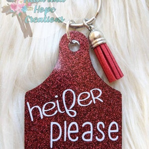 Heifer Please Ear Tag Keychain - Etsy