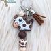 Beaded Cow Keychain, Beaded Keychain Animal, Beaded Keychain Silicone ...