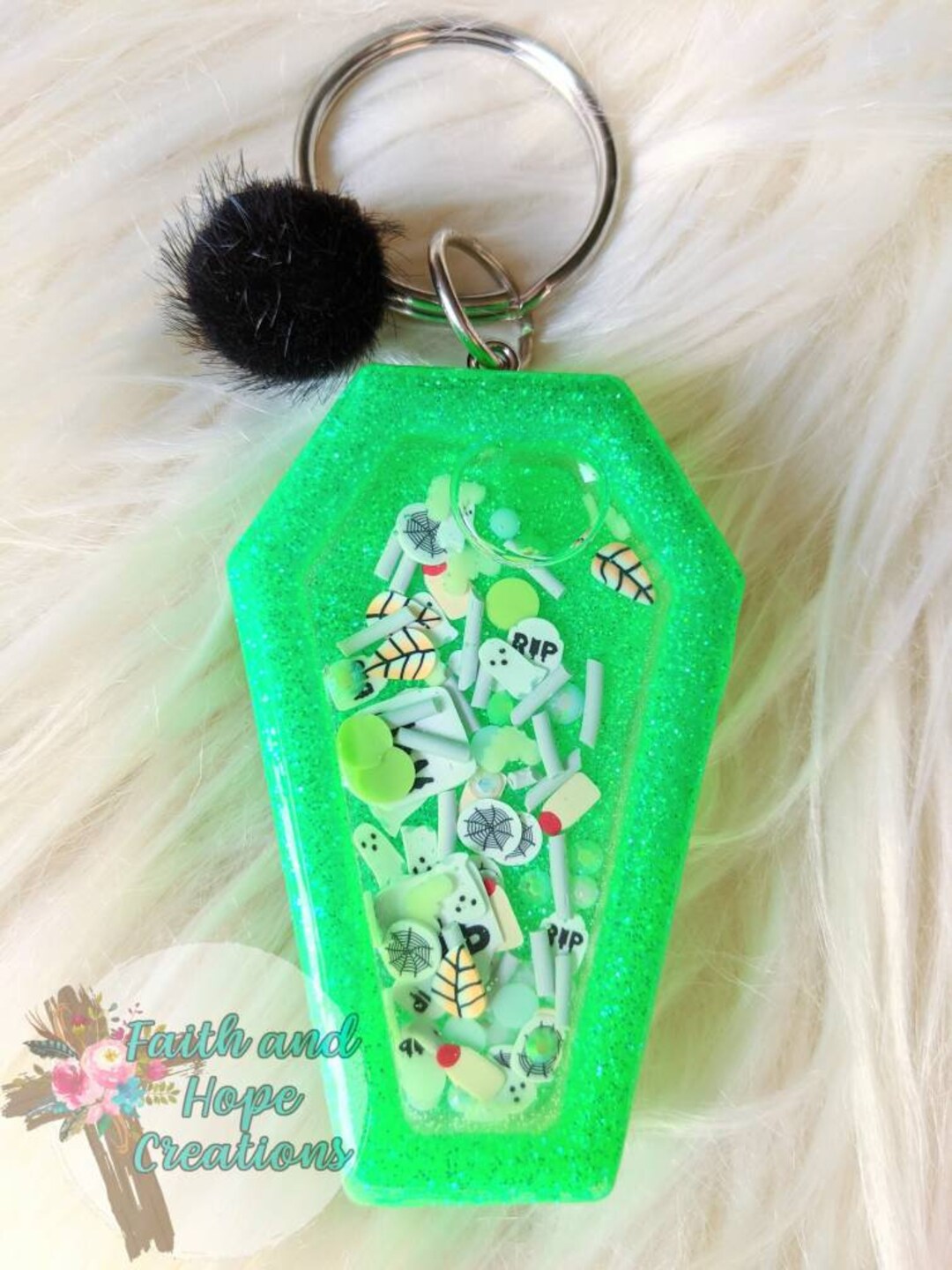 Zombie Inspired Coffin Shaker Keychain - Etsy