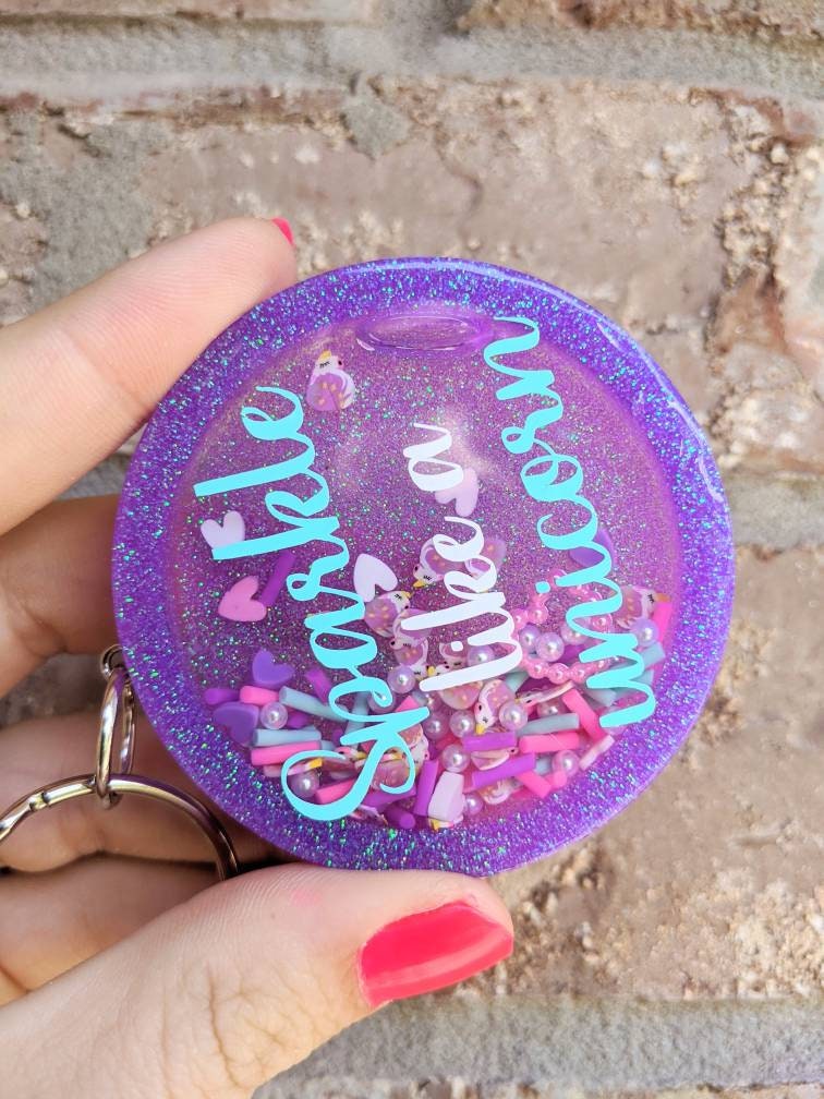 Sparkle Like a Unicorn Shaker Keychain - Etsy
