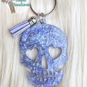 Glitter Skull Keychain - Etsy