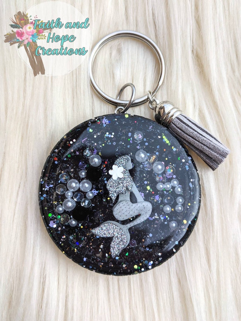 Mermaid Theme Shaker Keychain - Etsy