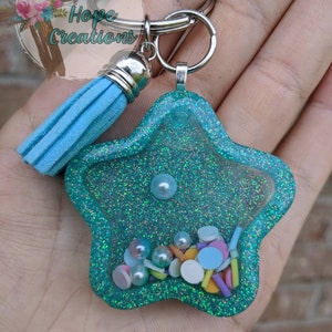 Star Shaker Glitter Keychain - Etsy