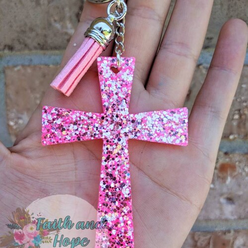 Purple Faith Cross Keychain - Etsy