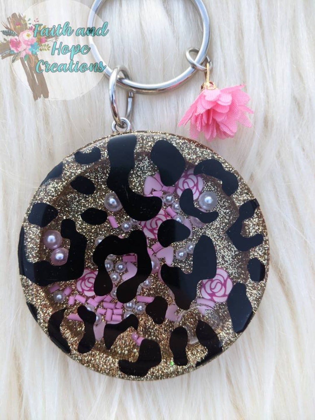 Cheetah Print Shaker Keychain - Etsy