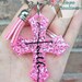 Pink Faith Cross Keychain - Etsy