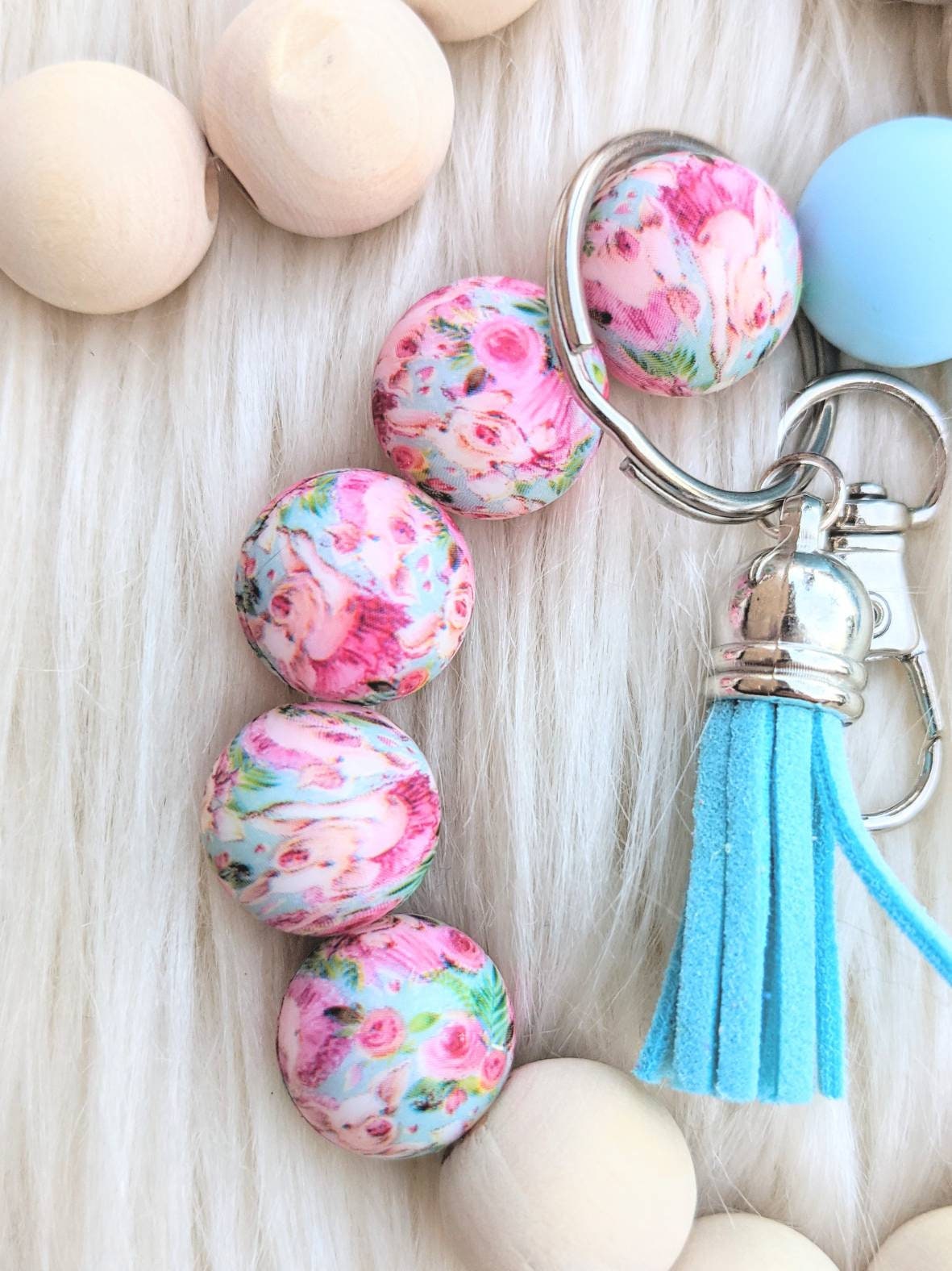 Beaded Pigs in Tutus Keychain Bracelet - Etsy
