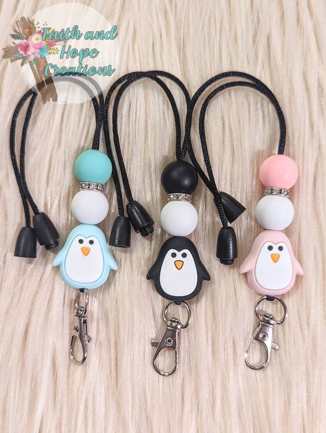 Beaded Penguin Freshie Lanyard, Freshie Hanger, Car Charm, Car ...