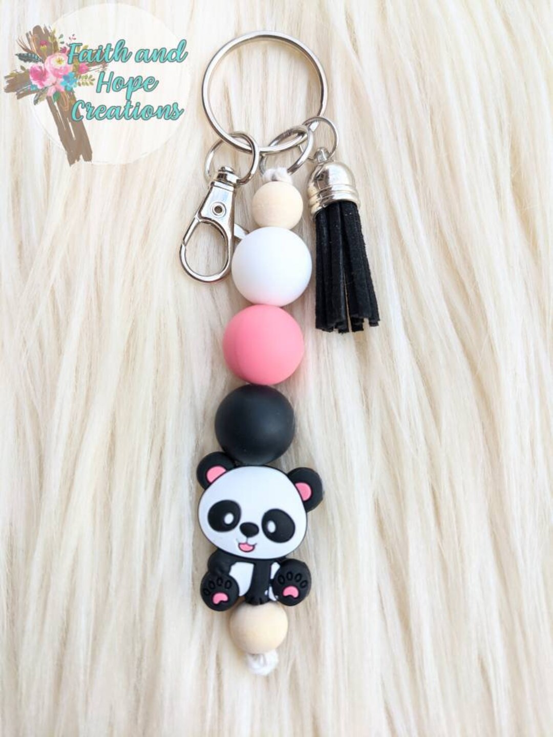 Beaded Panda Keychain - Etsy