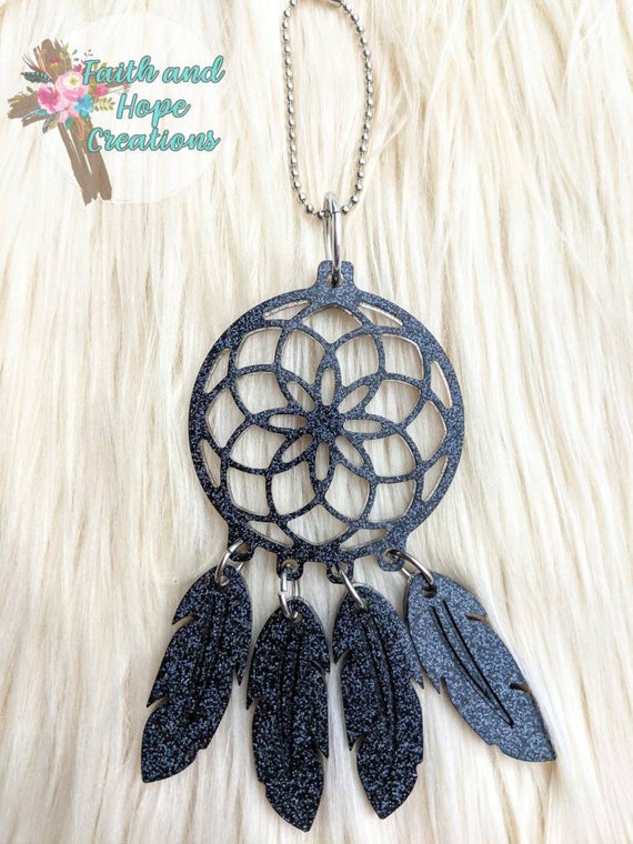 Glitter Resin Rearview Mirror Dreamcatcher/suncatcher - Etsy