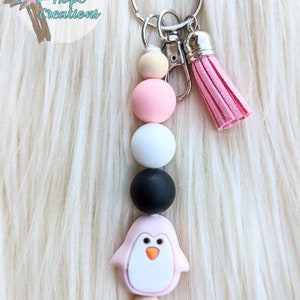Beaded Penguin Keychain, Beaded Keychain Animal, Beaded Keychain ...