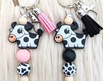 Beaded Highland Cow Keychain Bracelet - Etsy
