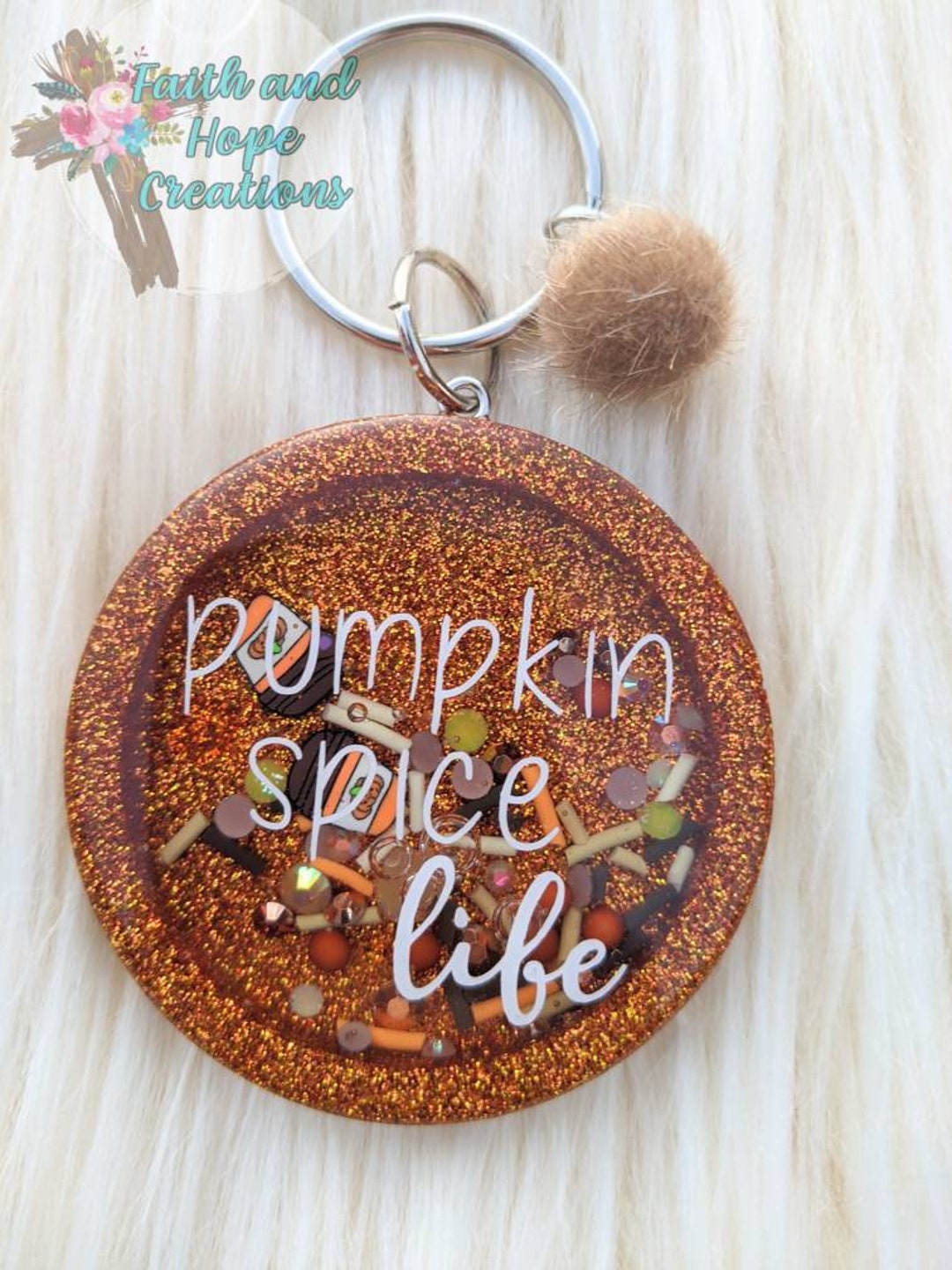 Pumpkin Spice Inspired Shaker Keychain - Etsy