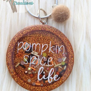 Pumpkin Spice Inspired Shaker Keychain - Etsy