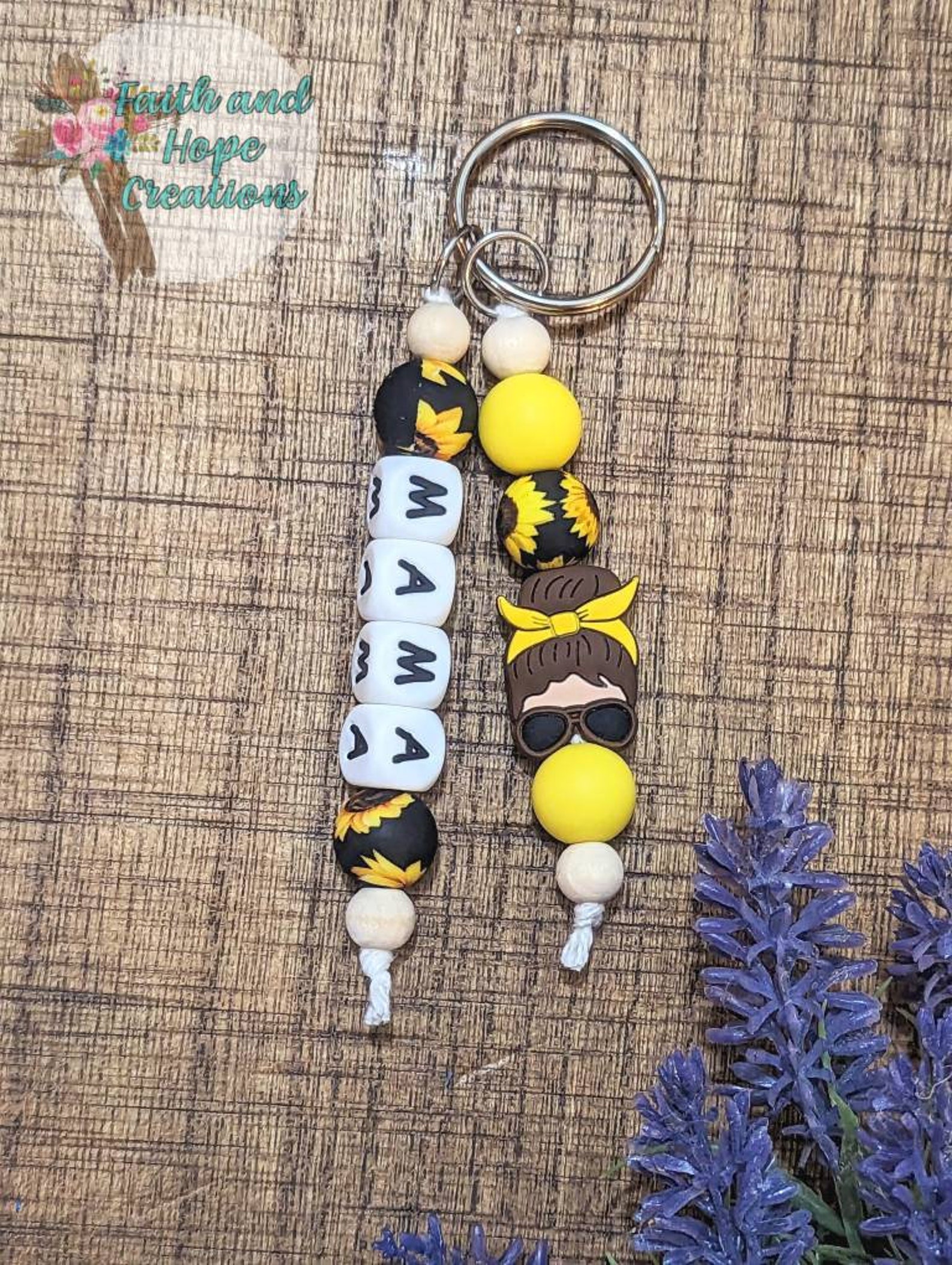 Beaded Mama Keychain, Beaded Keychain Silicone, Beaded Keychain for ...