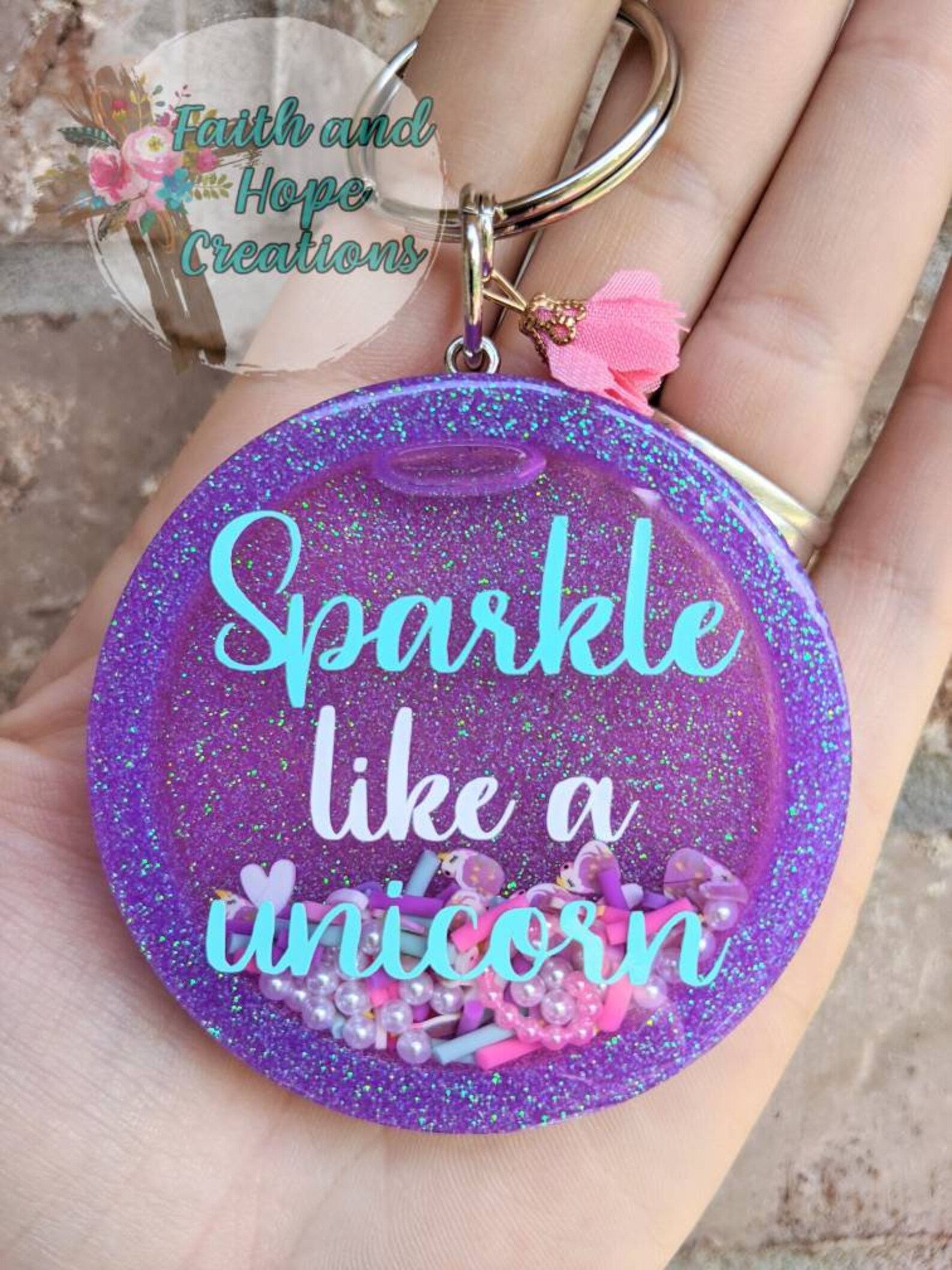Sparkle Like a Unicorn Shaker Keychain - Etsy