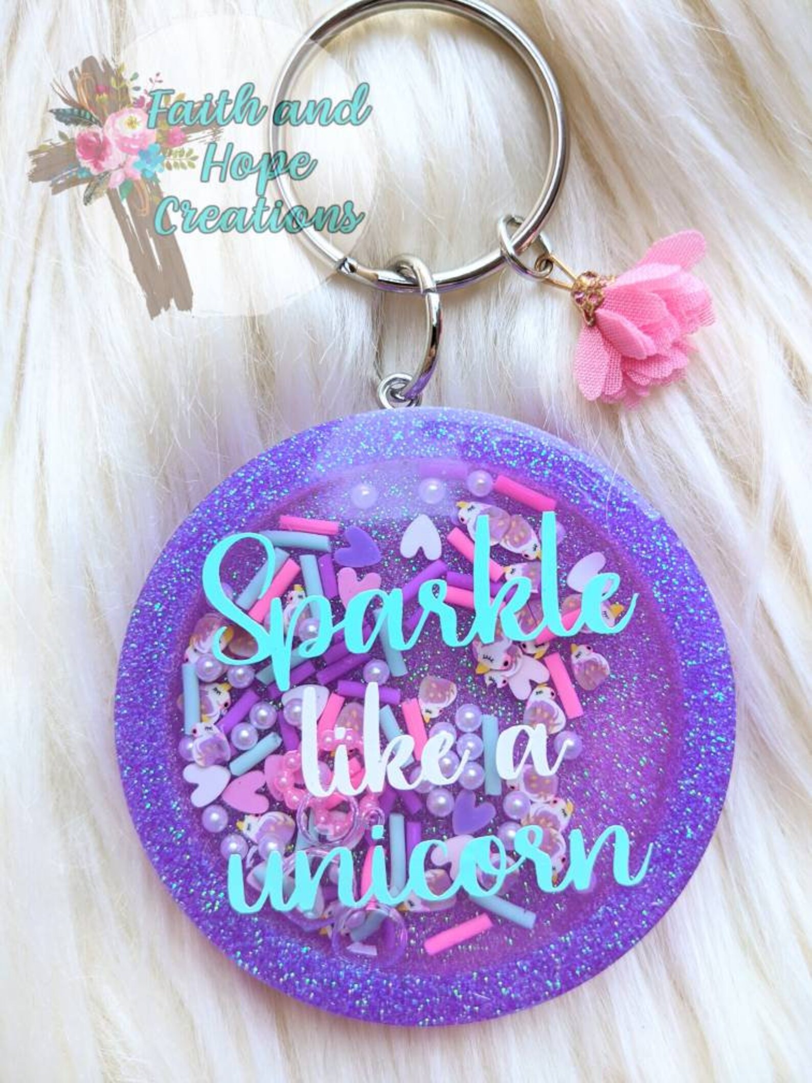 Sparkle Like a Unicorn Shaker Keychain - Etsy