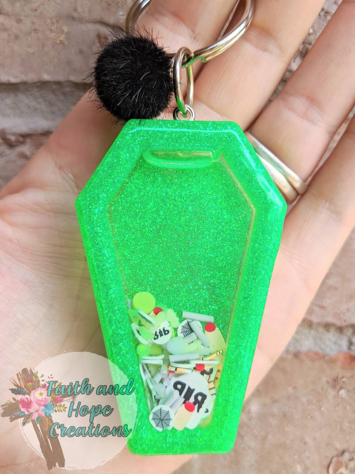 Zombie Inspired Coffin Shaker Keychain - Etsy