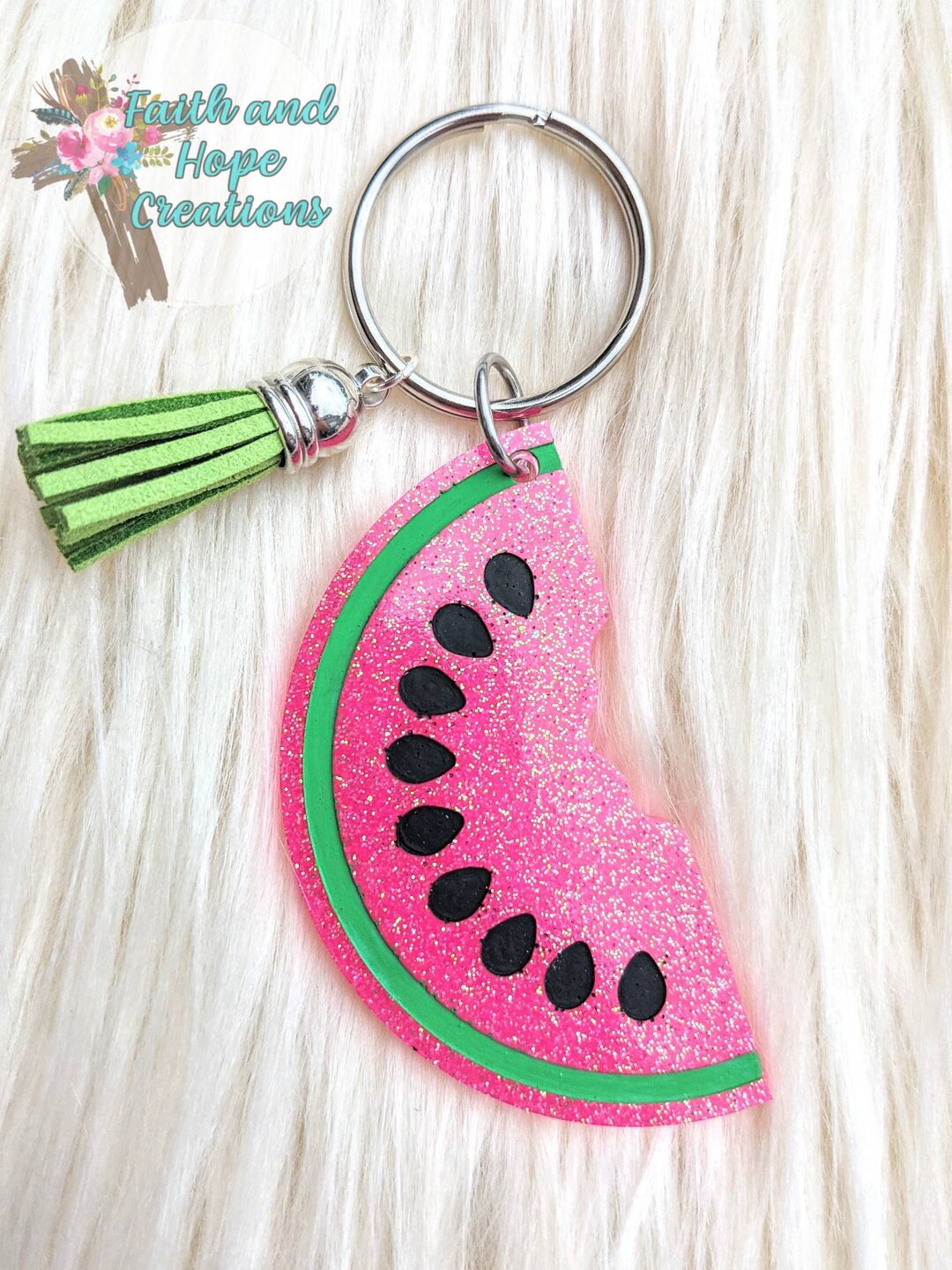 Glitter Watermelon Keychain - Etsy