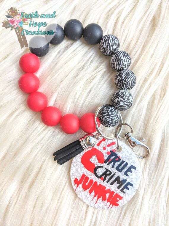 Beaded True Crime Keychain Bracelet Bundle - Etsy