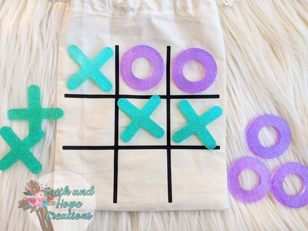 Tic Tac Toe Game in Burlap Drawstring Bag - Etsy