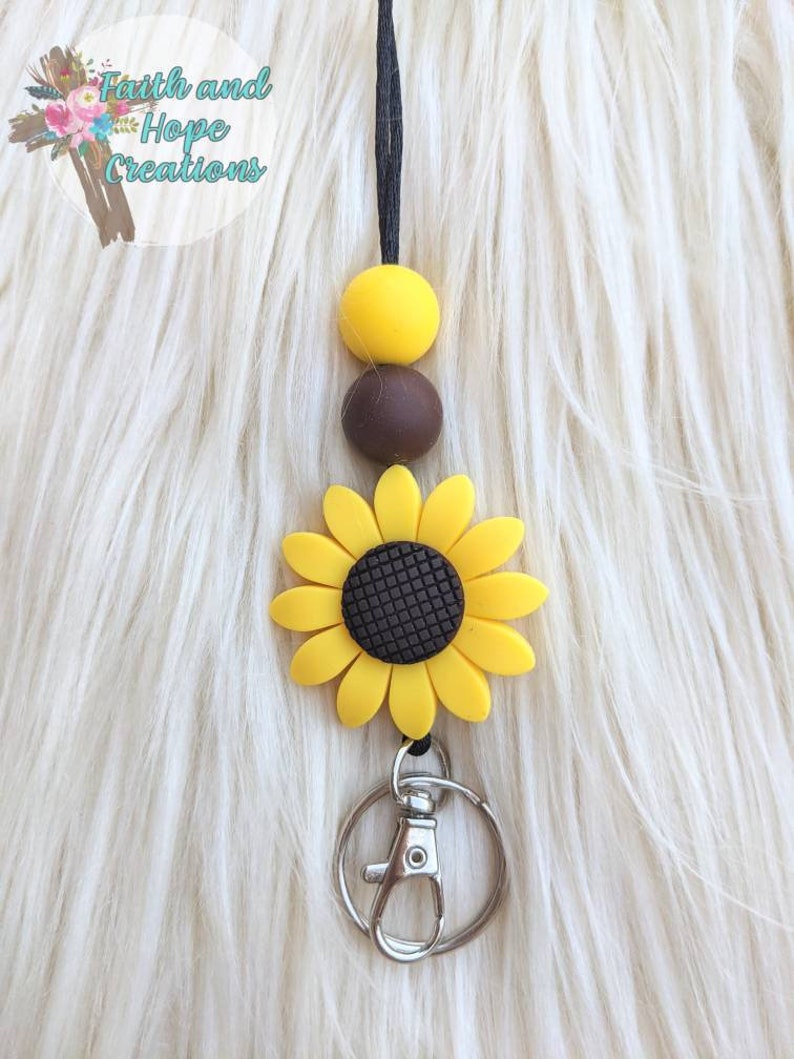 Sunflower/daisy Inspired Lanyard | Etsy