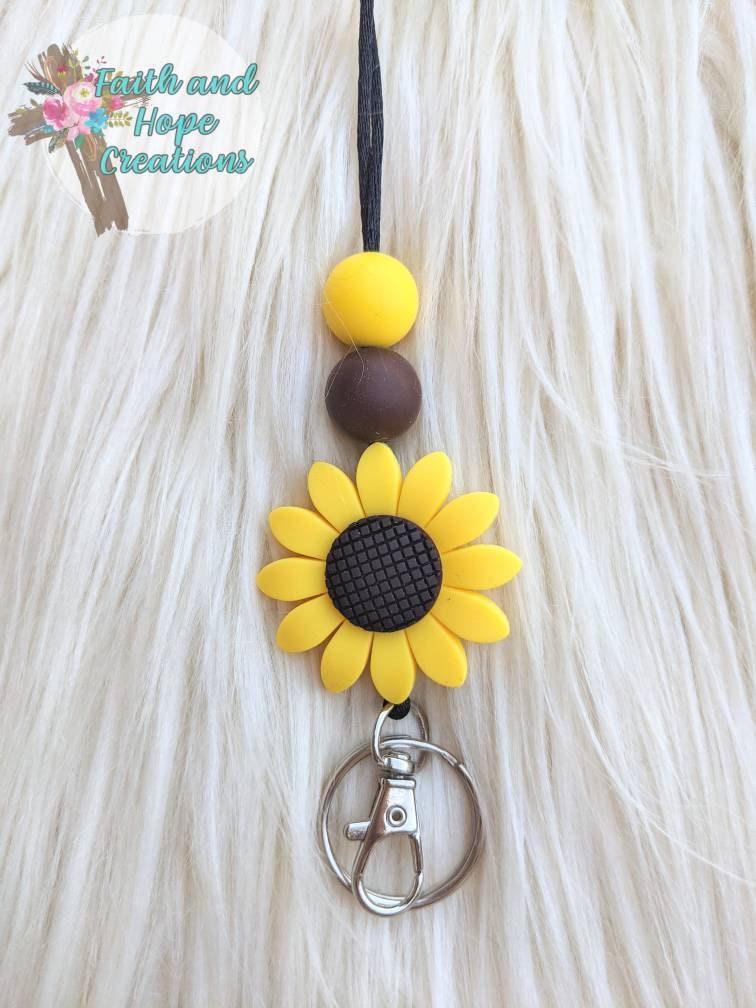 Sunflower/daisy Inspired Lanyard | Etsy