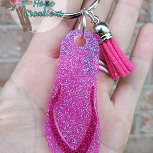 Flip Flop Glitter Keychain - Etsy