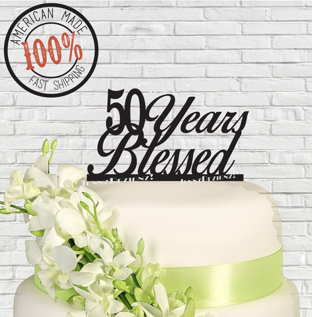 Anniversary Cake Topper With Year Number Made in USA - Etsy
