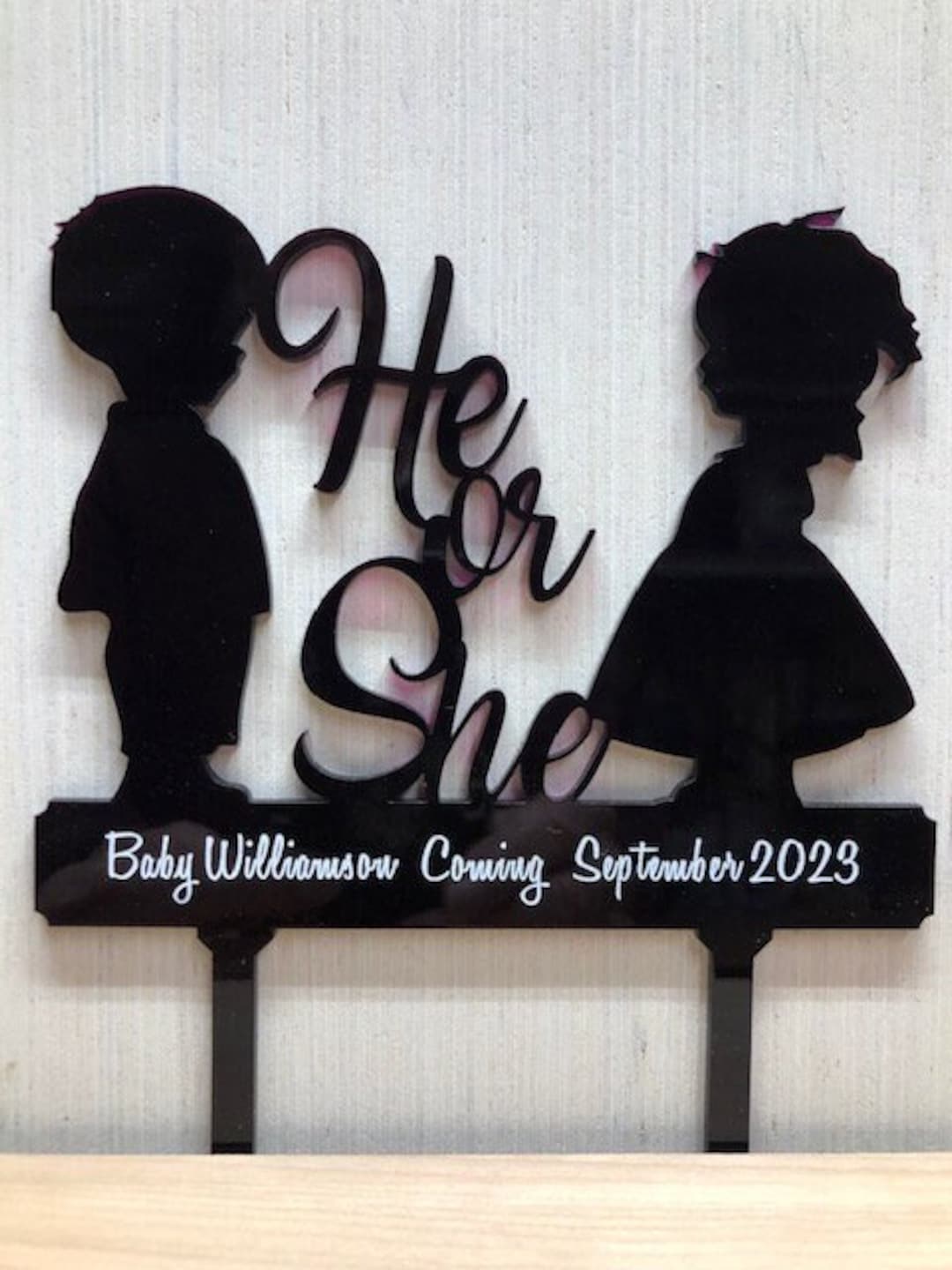 Gender Reveal Cake Topper, Baby Birth Announcement, Baby Coming Cake ...
