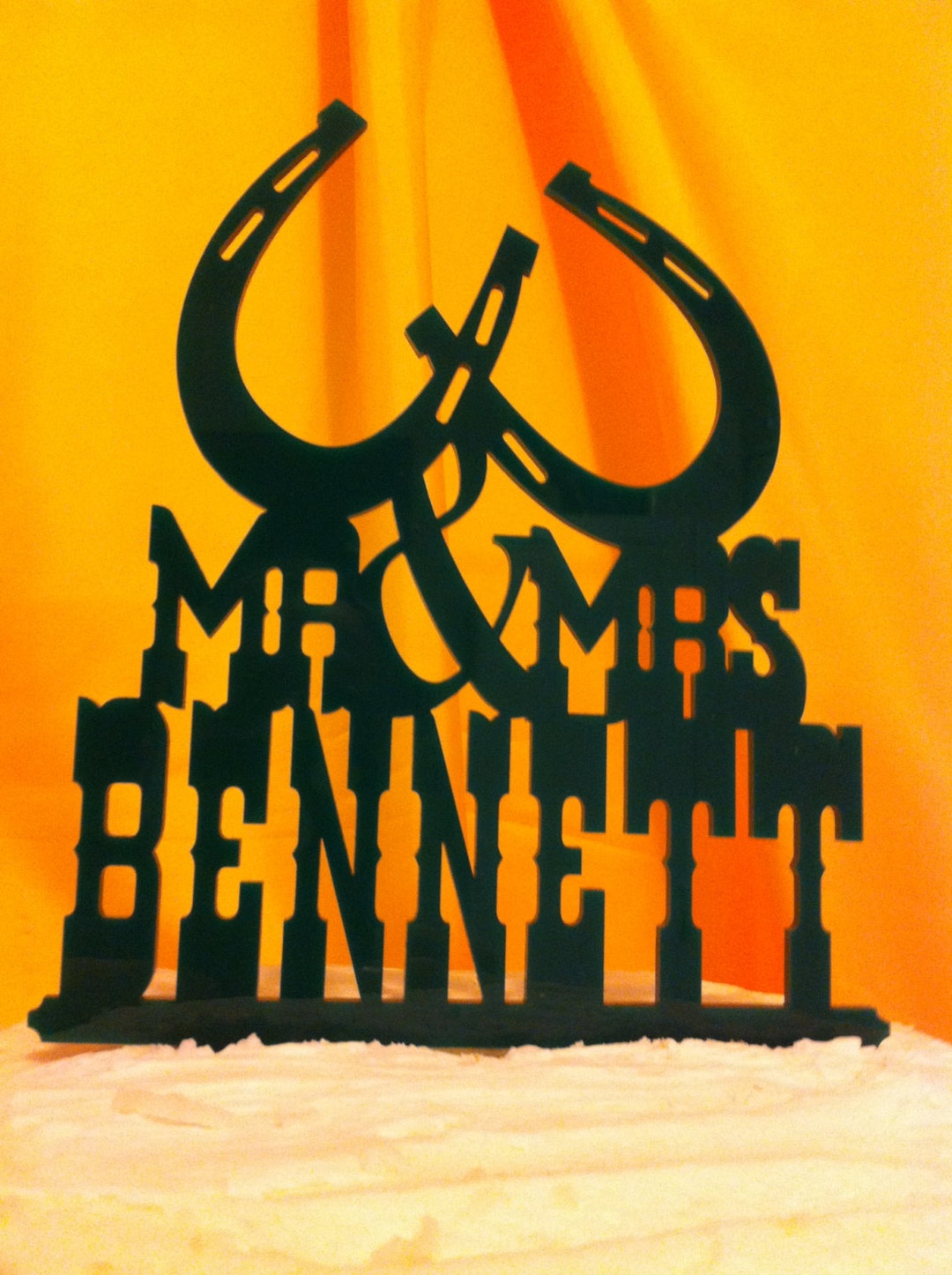 Western Horseshoe Cake Topper, Western Horseshoe Mr & Mrs Surname, Last ...