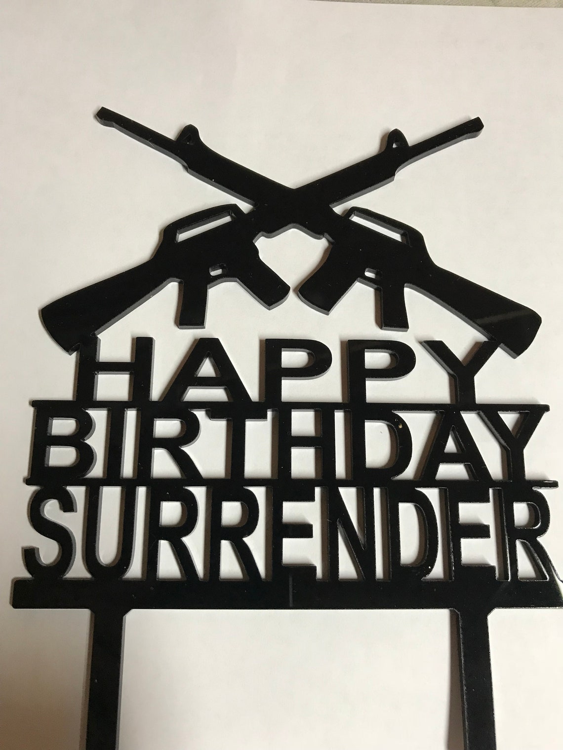 Custom Happy Birthday Laser Cut Acrylic Automatic Rifle - Etsy