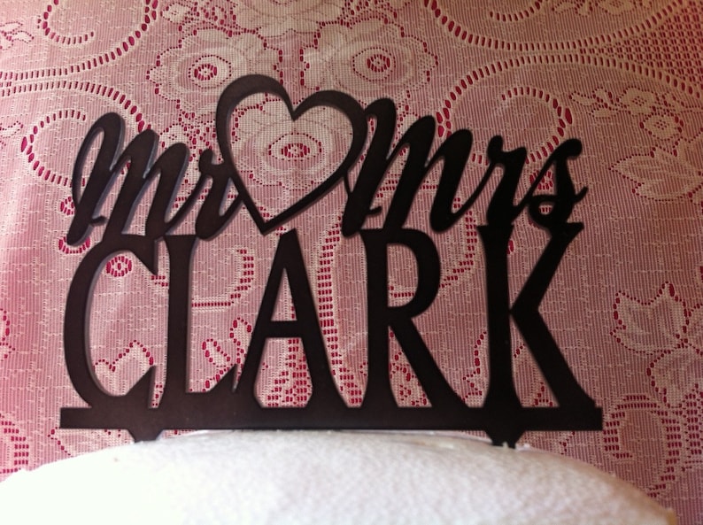 Acrylic Personalized Monogram Open Heart Mr & Mrs YOUR - Etsy