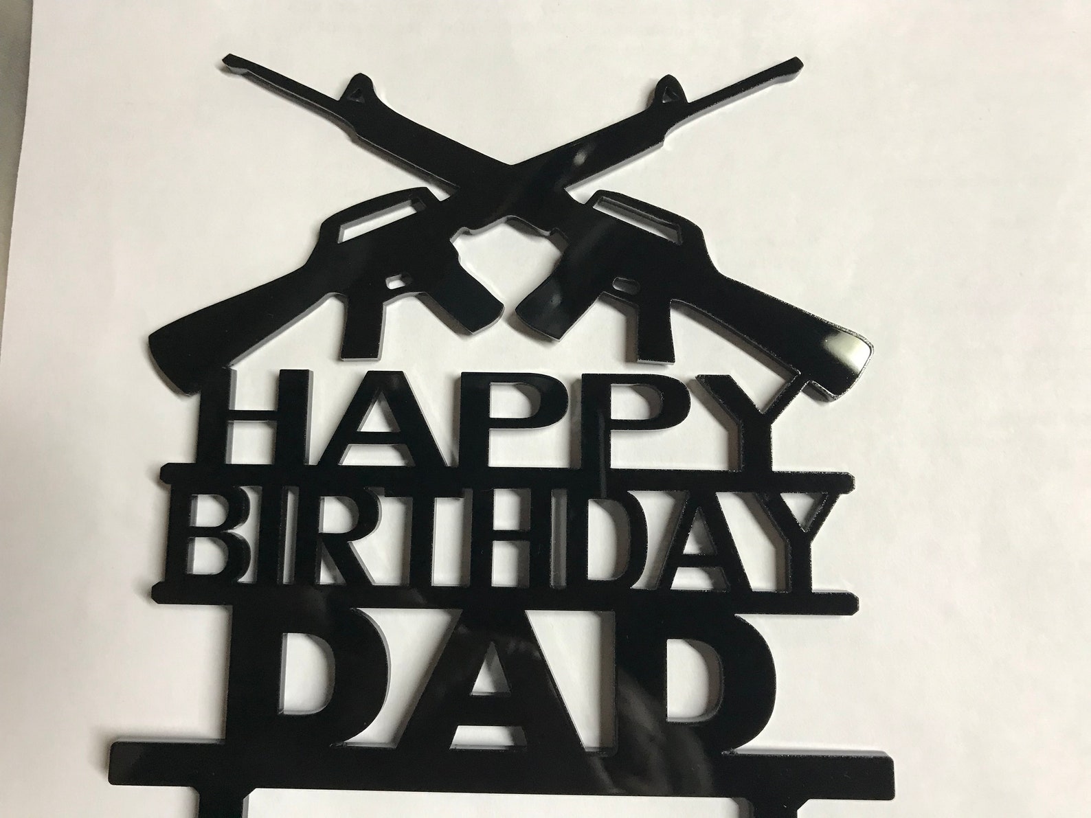 Happy Birthday Dad Custom Automatic Rifle Birthday Cake Topper - Etsy