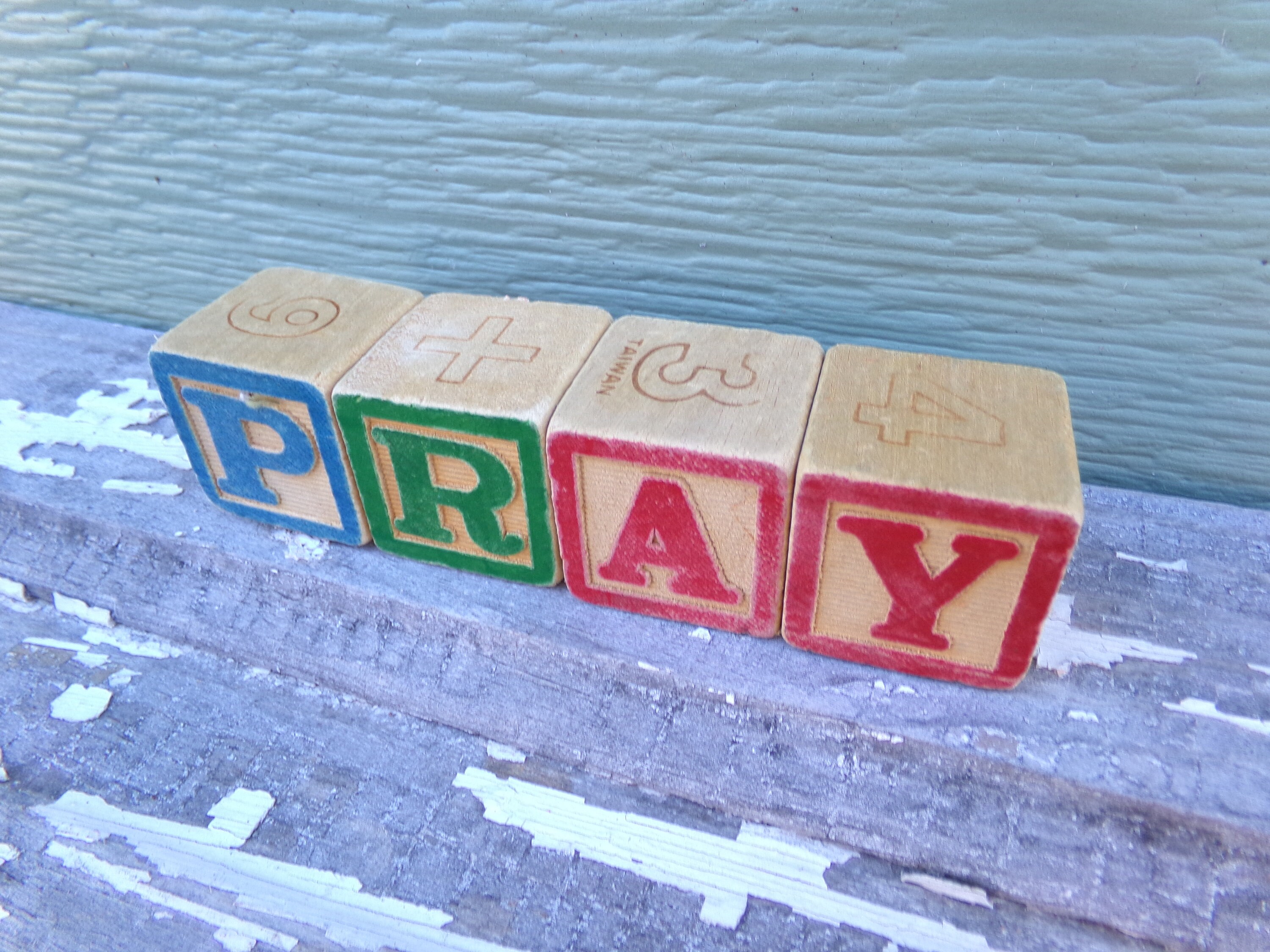 PRAY Toy Wood Blocks Word Letters Vintage Alphabet Set Wooden Block ...