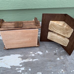 ONE Log Cabin Box Container Folk Art Wood Wooden Jewelry Trinket ...
