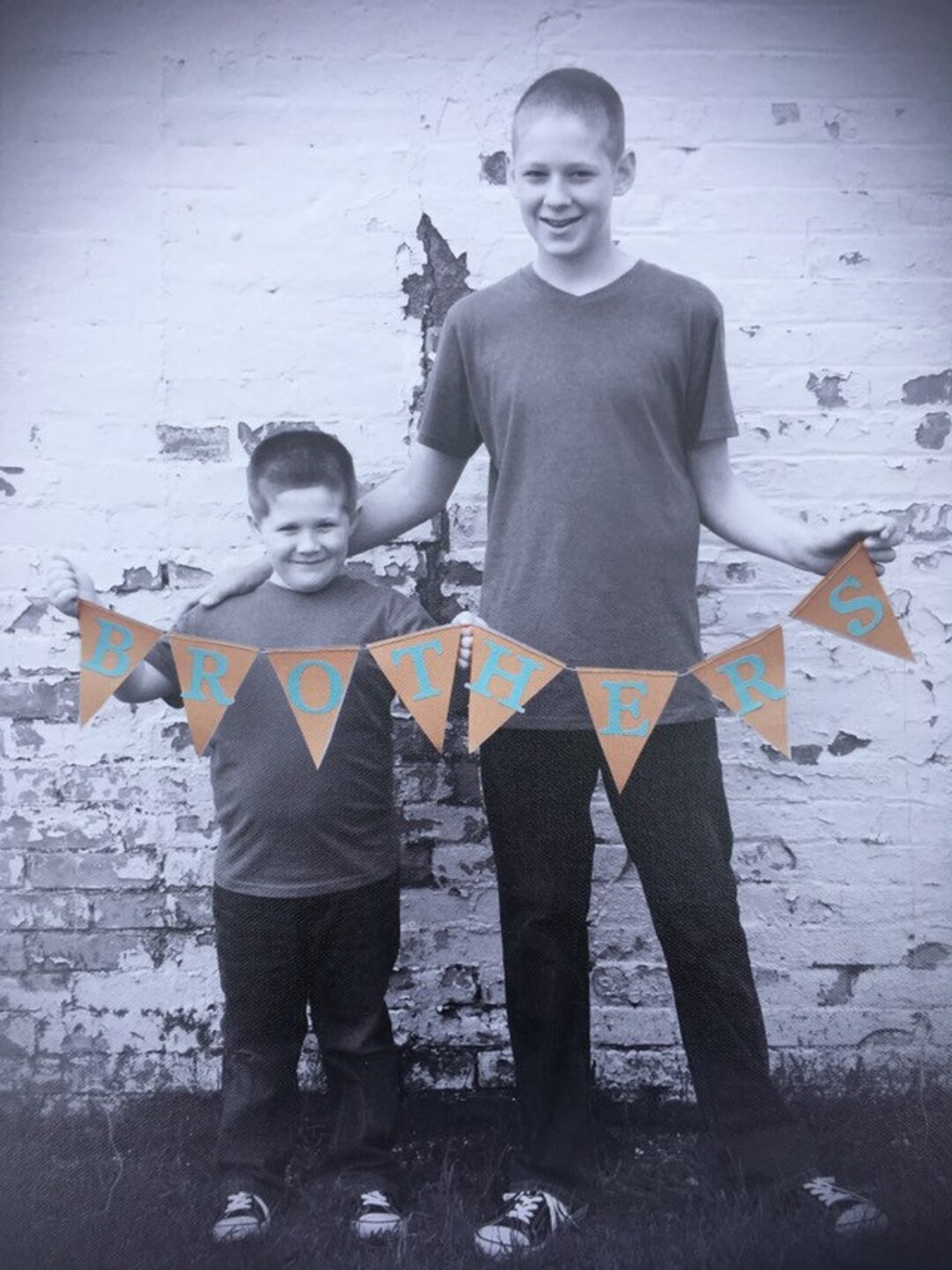 Brothers Banner Photo Prop Photography Kraft Brown Paper Due - Etsy