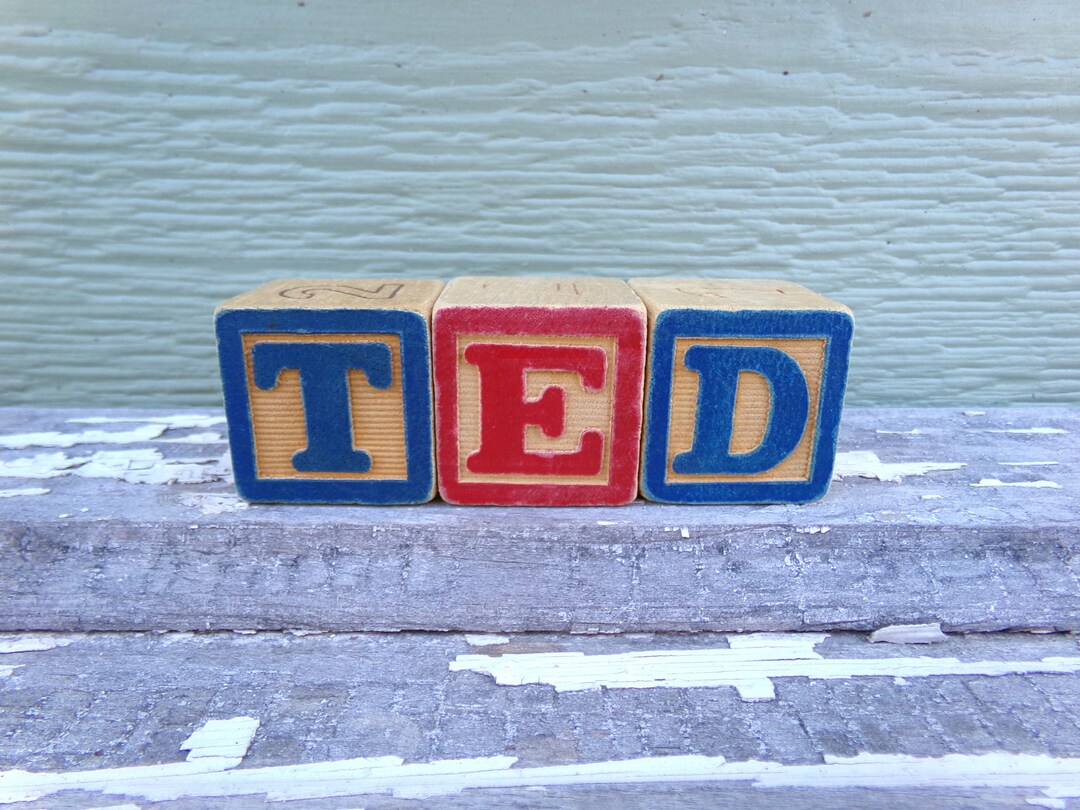 TED Toy Wood Blocks Word Letters Vintage Alphabet Set Wooden Block Letter Kids Home Photo ...
