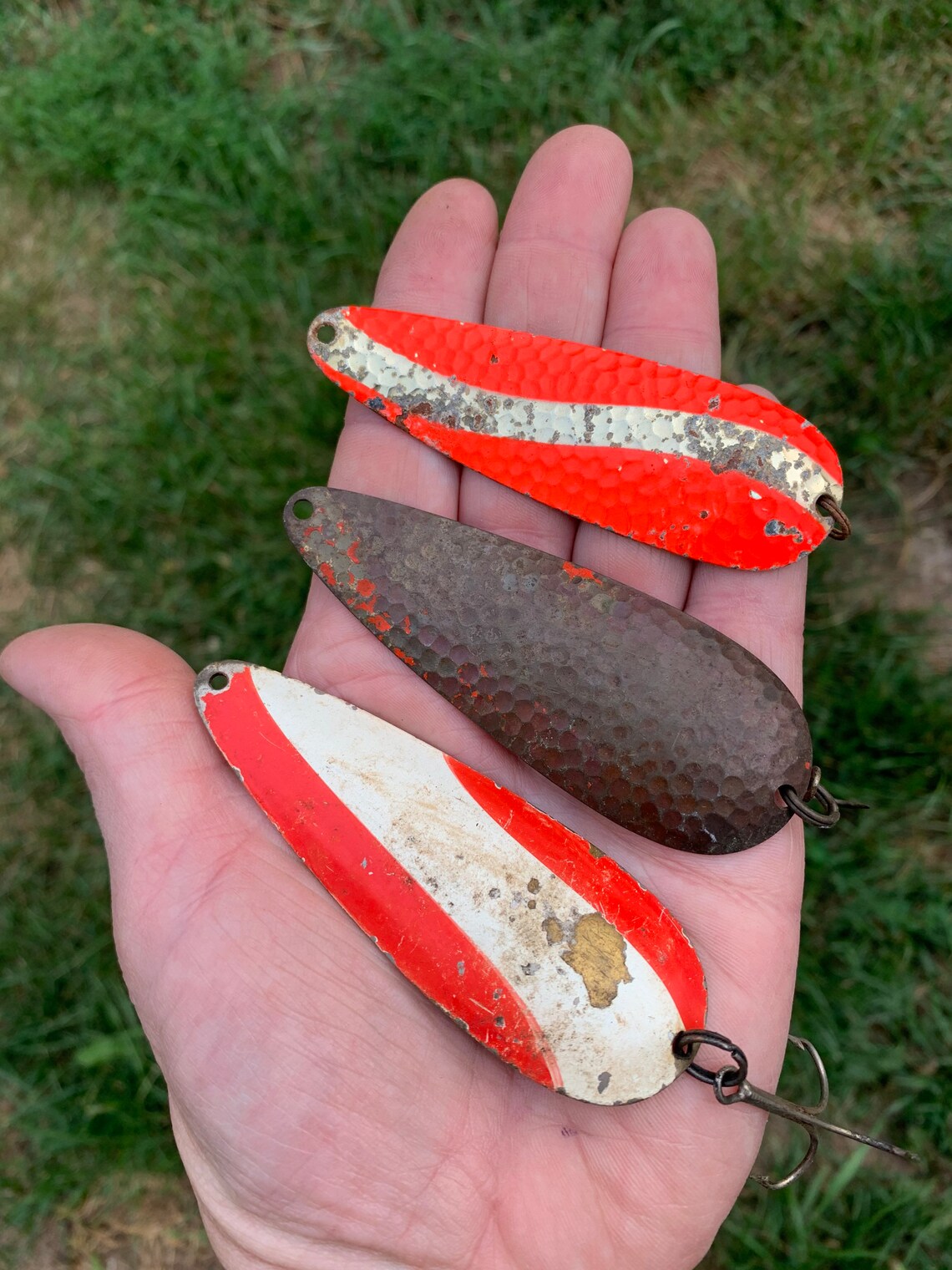 Fishing Lure Set Daredevil Spoon Lot Fish Old Antique Vintage Cabin ...