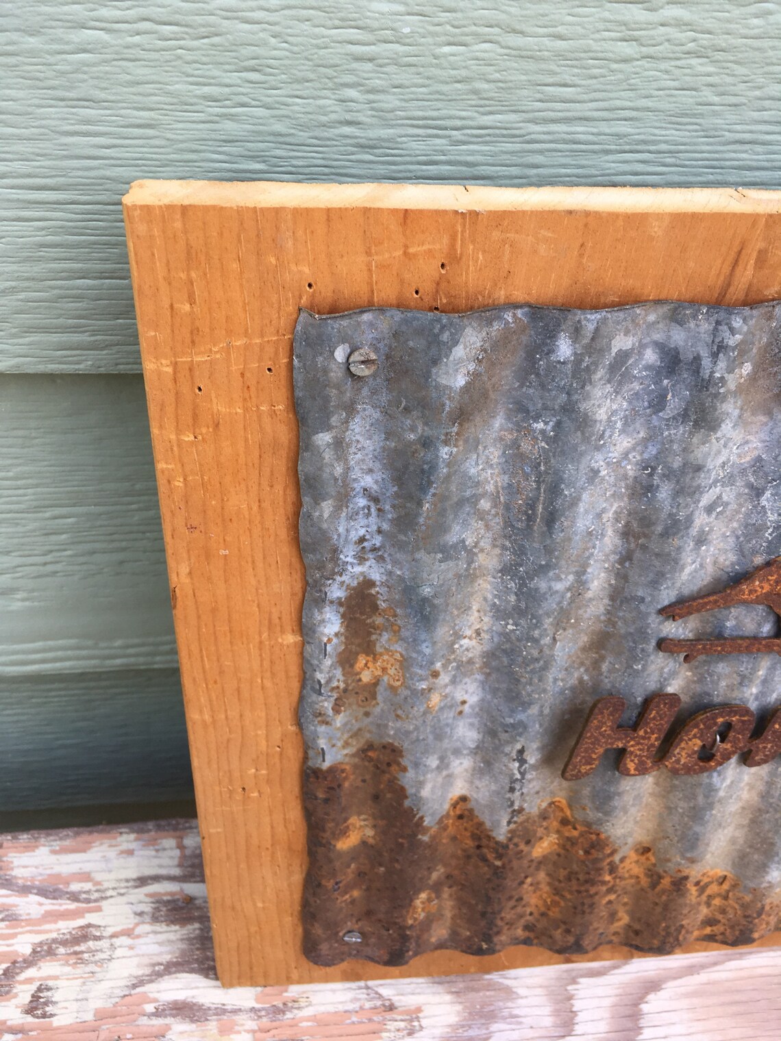Rustic Home Sign Bird Vintage Corrugated Tin Rust Rusty - Etsy