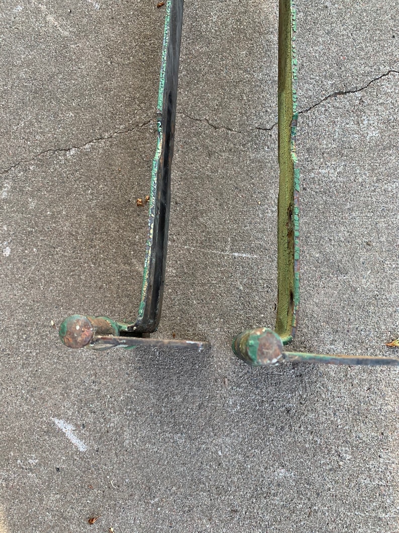 Huge strap hinges green chippy paint barn 24 long metal | Etsy