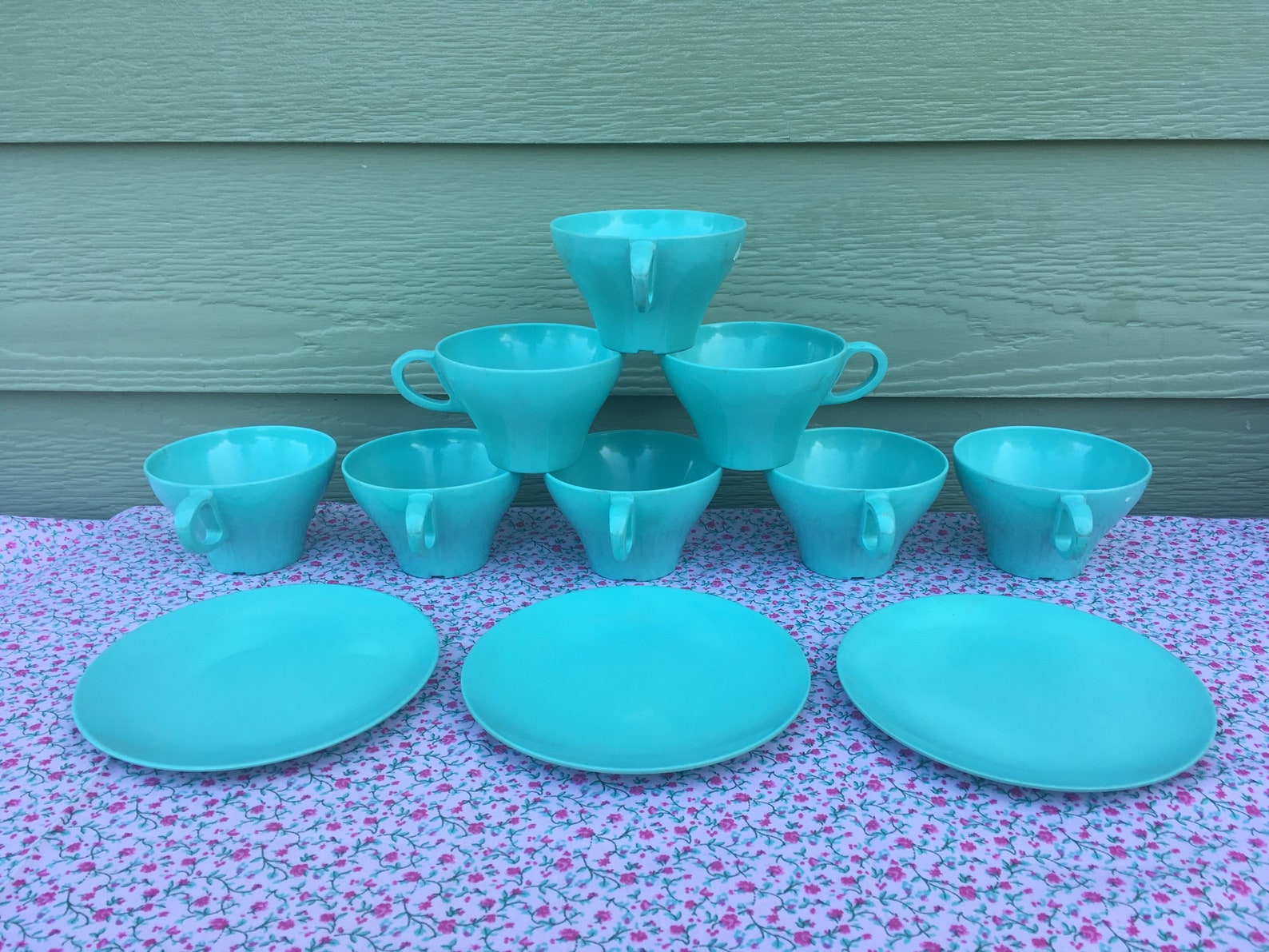 Aqua Drinking Cups Tumblers Coffee Mug Dishes Plastic - Etsy