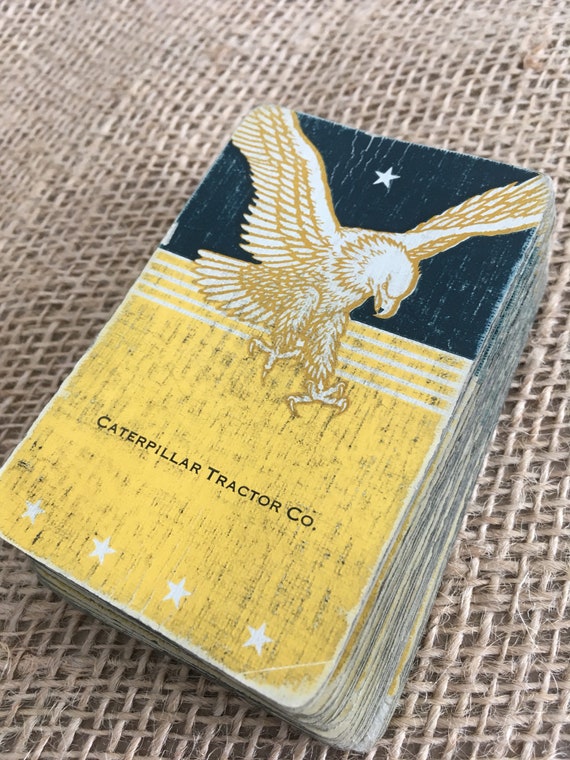 Caterpillar Tractor Co Card Deck Eagle Playing Poker Complete | Etsy