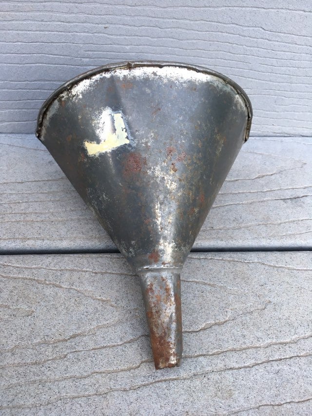 Extended with a section of copper pipe Vintage metal funnel Great ...
